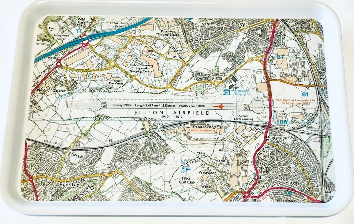 FILTON AIRFIELD OS MAP - SERVING TRAY – Aerospace Bristol